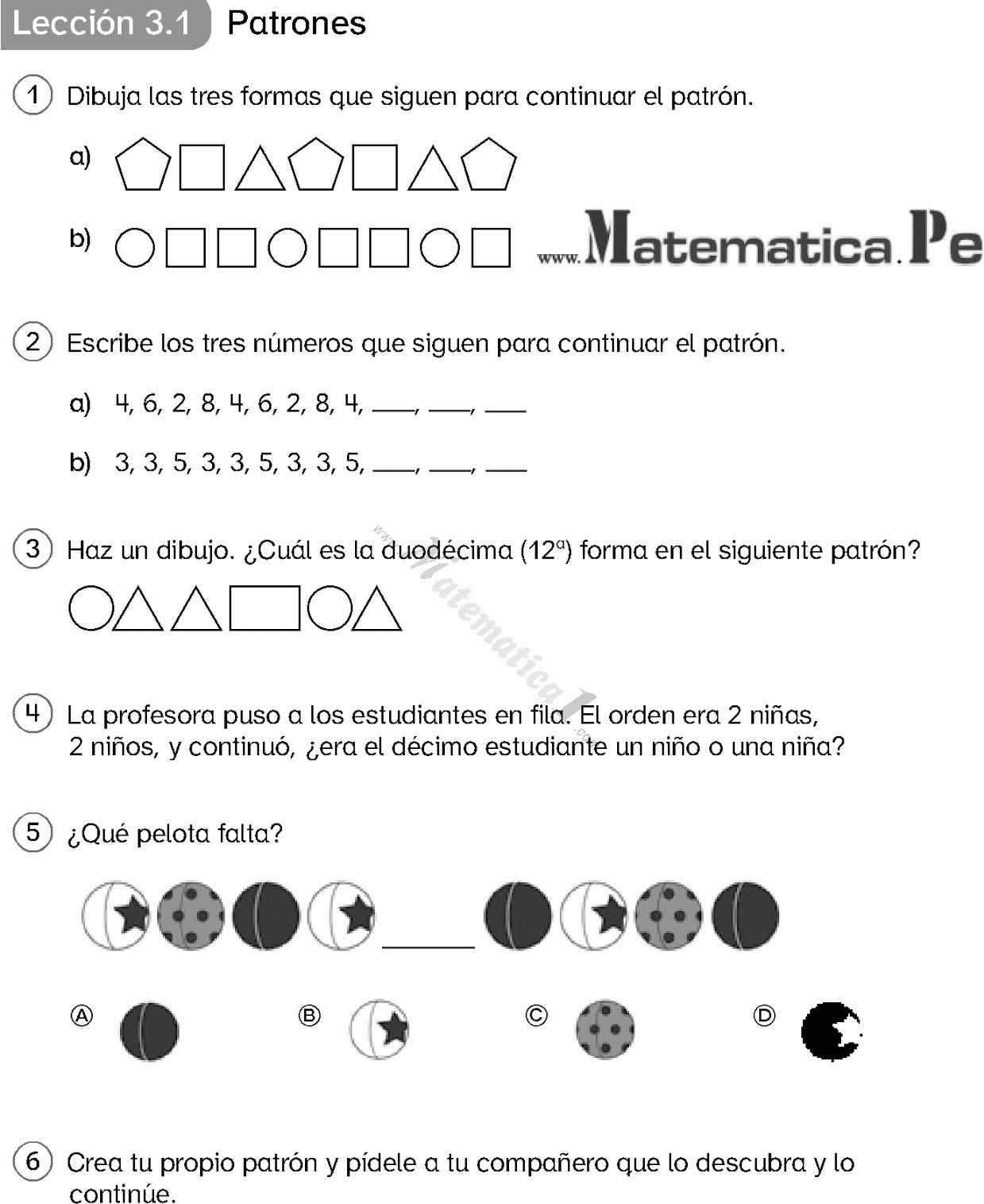 PATRONES E INCOGNITAS EJEMPLOS RESUELTOS DE MATEMATICA 3–TERCERO BASICO PDF