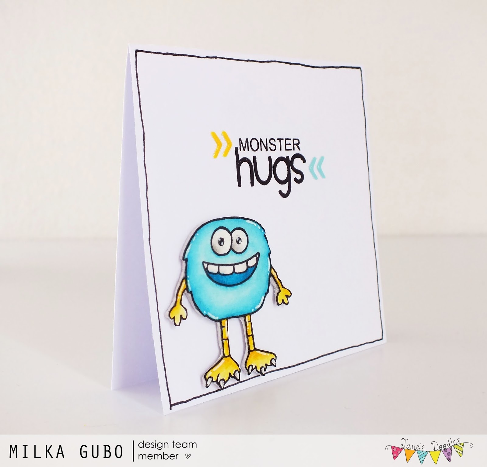 Crafty Milka: Monster Hugs Card (Jane's Doodles DT Spotlight)