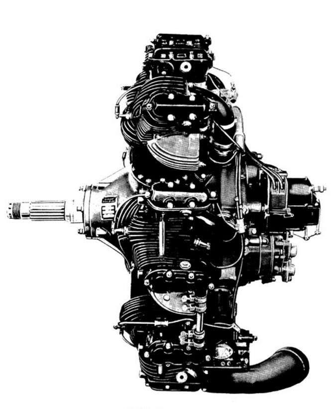 Motor de pistones Continental R-670