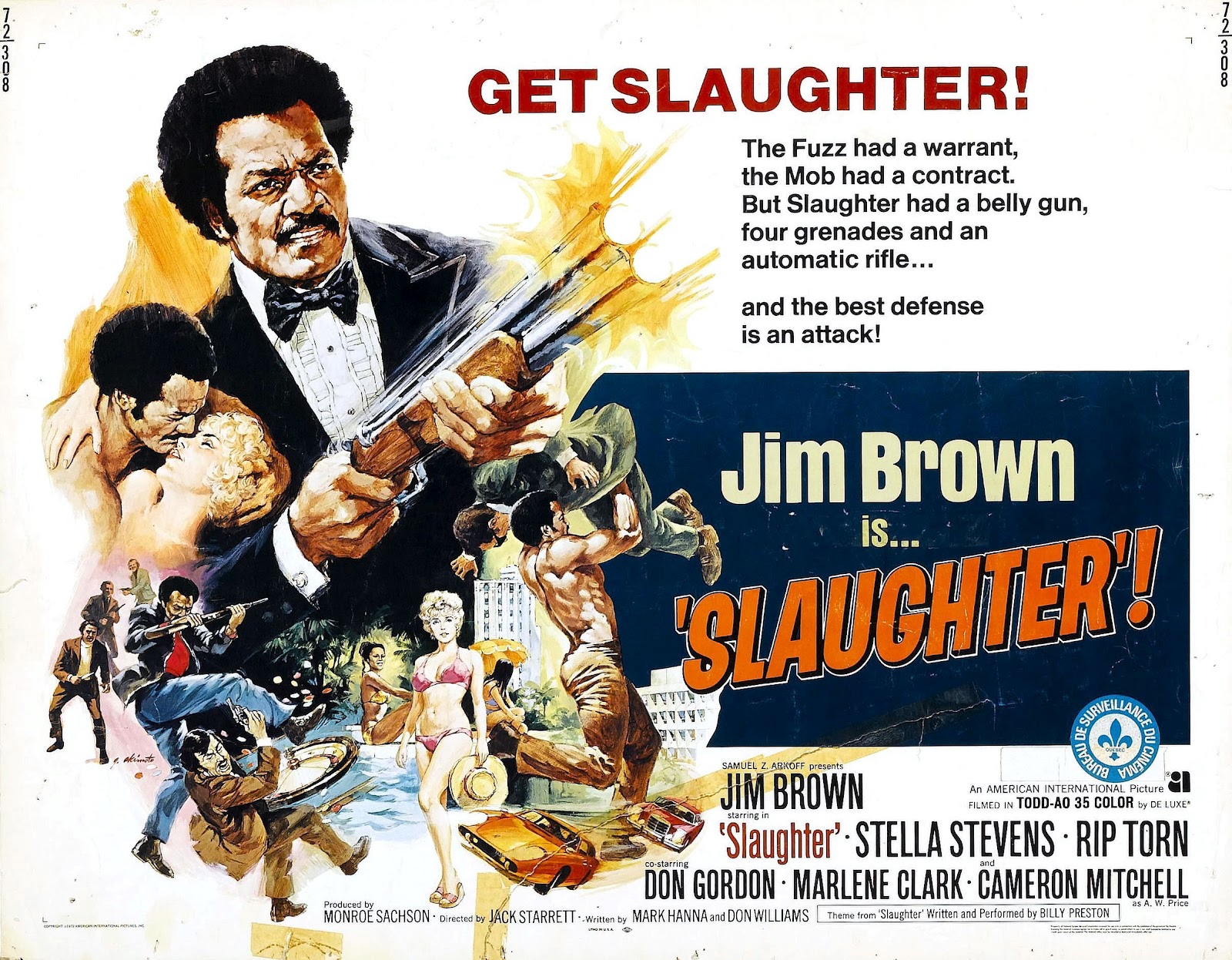 Jim Brown is 'Slaughter'! | Blaxploitation film, Movie posters, B movie