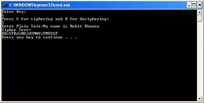 My Code Nuggets Caesar Cipher Algorithm Implemented In C 4658