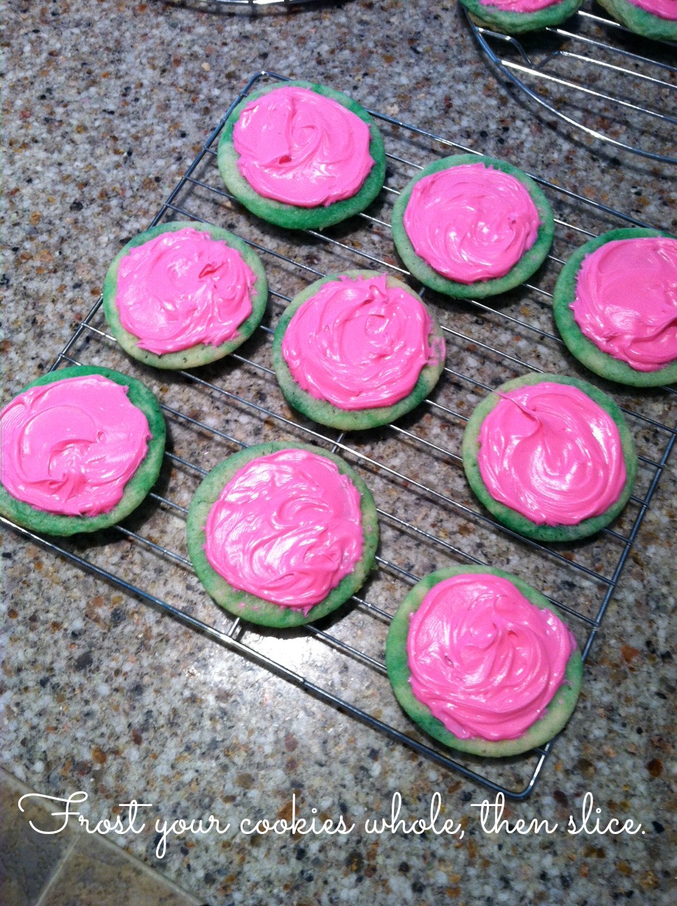 Easy "Watermelon" Cookies ~ The Striped Flamingo