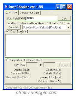 Hướng dẫn sử dụng phần mềm duct checker