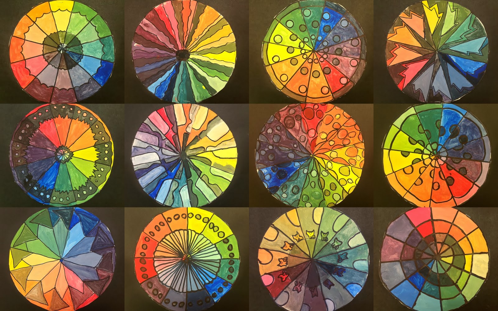 Mr. Schmidt's Art Class: Radial Design Color Wheels