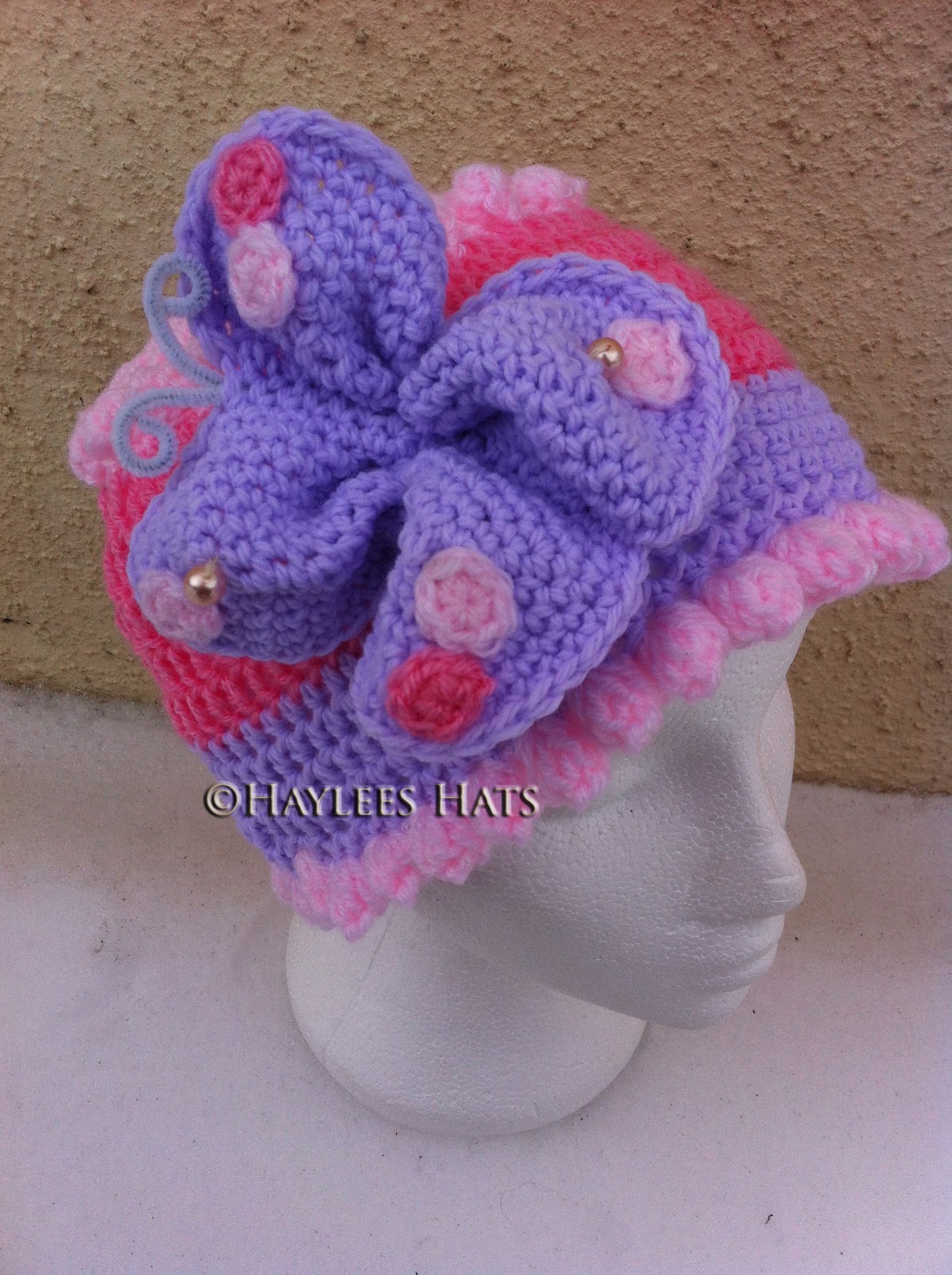 Haylees Hats: Beautiful Butterfly Crochet Hat Pattern
