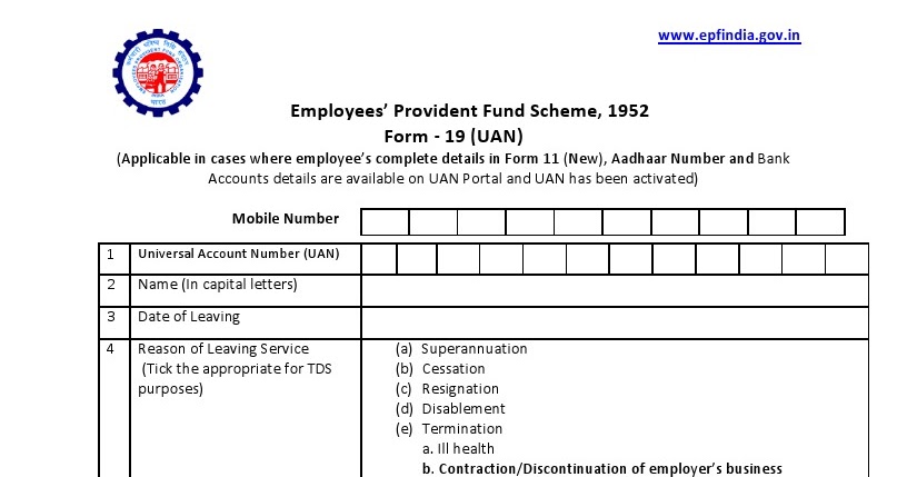 HRVARTHA: PF UAN BASED CLAIM FORMS (10C UAN & 19 UAN)