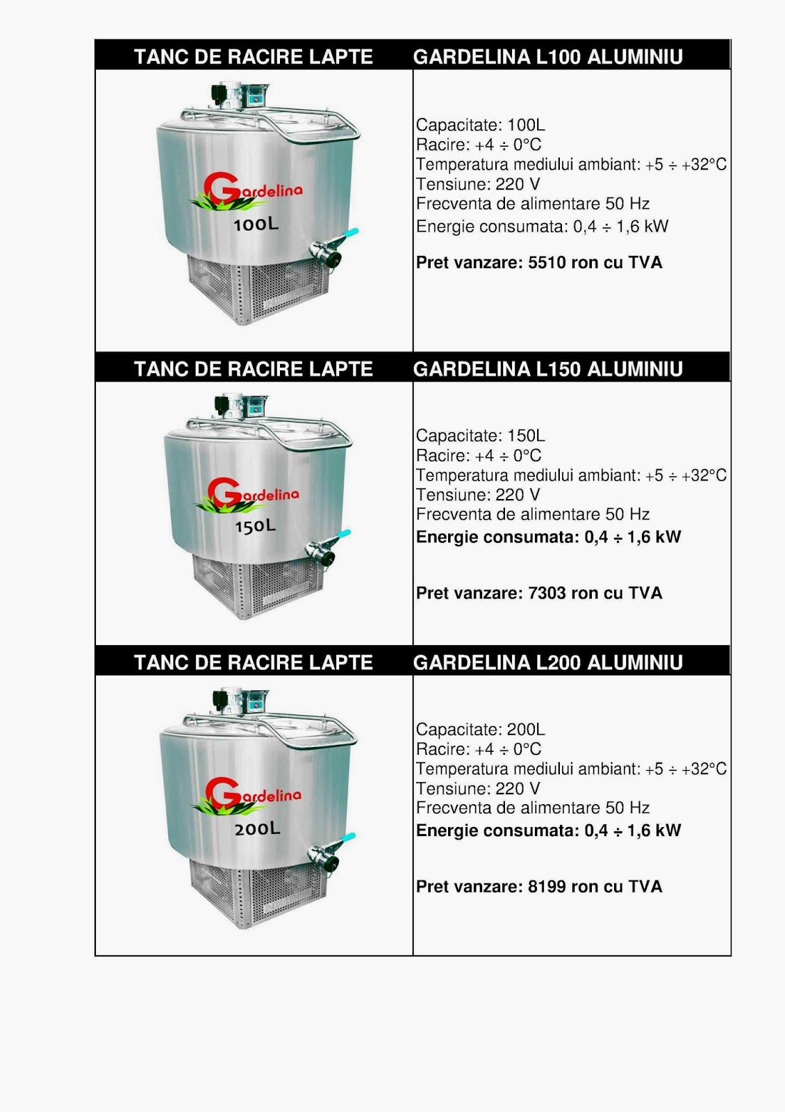 Tanc racire lapte - tanc de racire lapte - tancuri de racire lapte ...