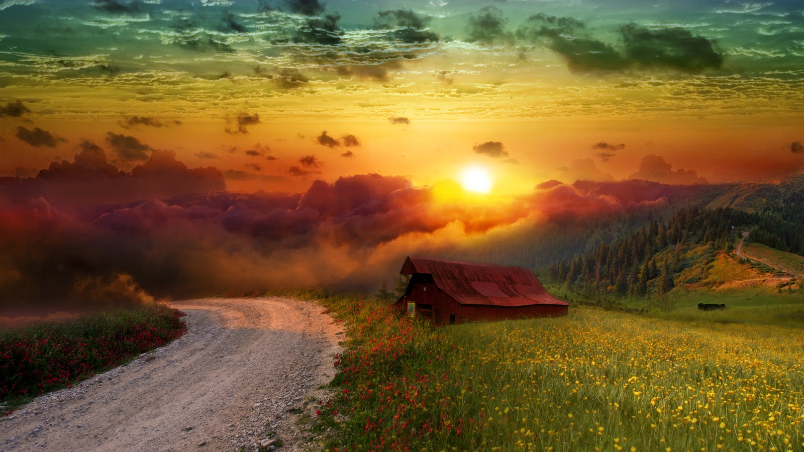 Sunset Landscape Wallpapers | Wall'scover