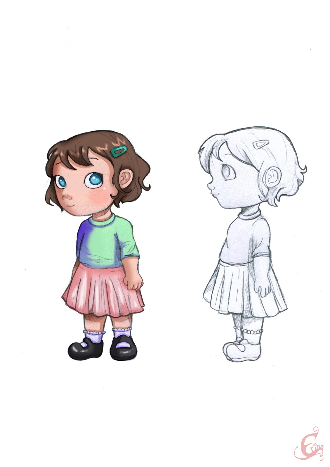 Draw In!: Little girl drawing :3