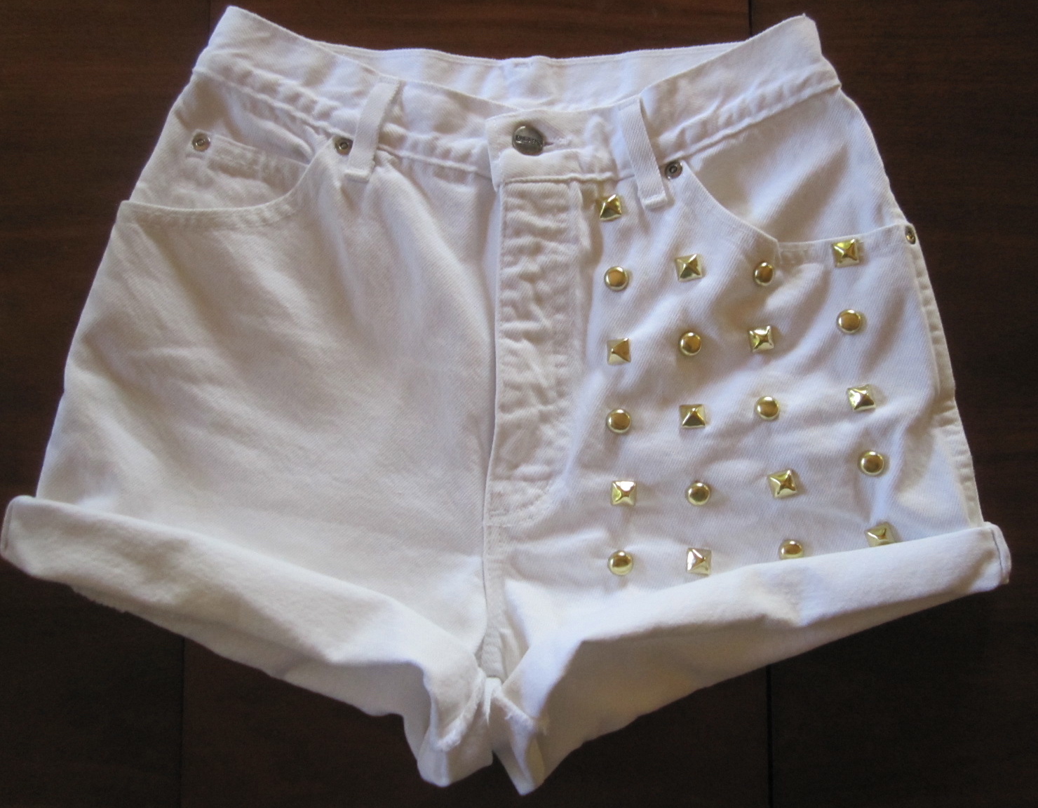 Prudence and Austere: DIY Studded Shorts