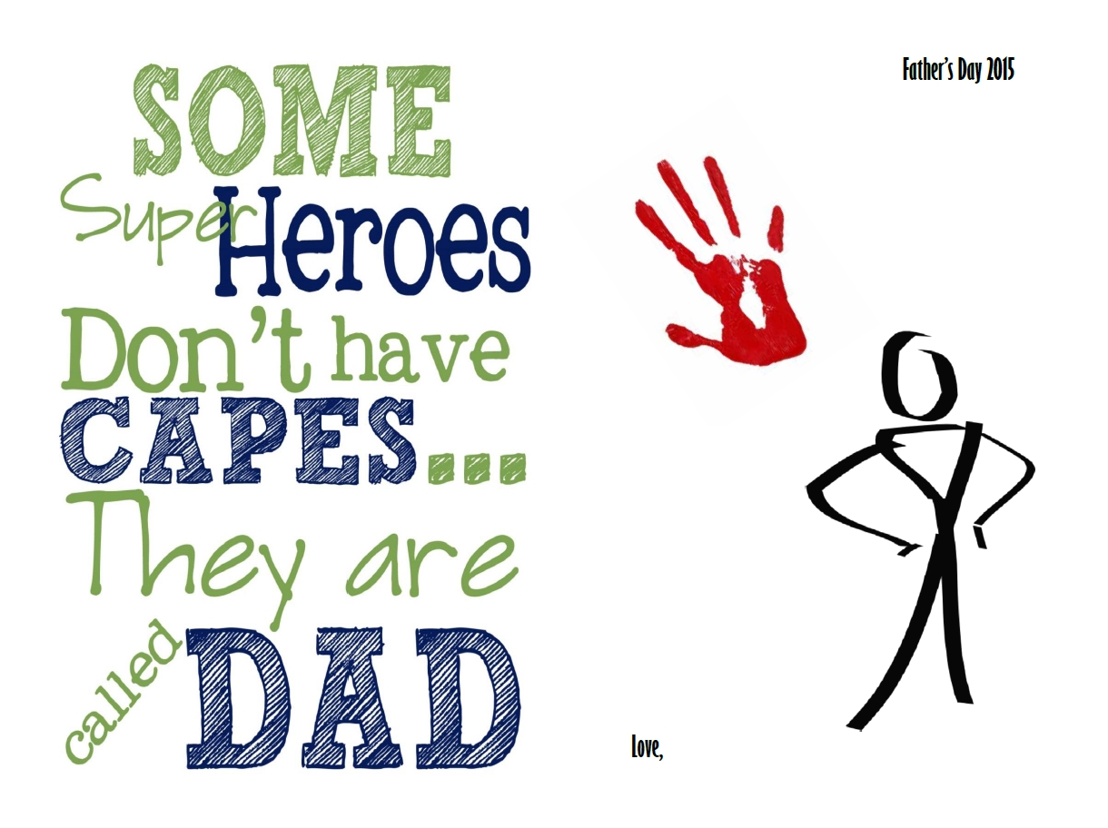 Super Hero Dad - {Printable Father's Day Craft}