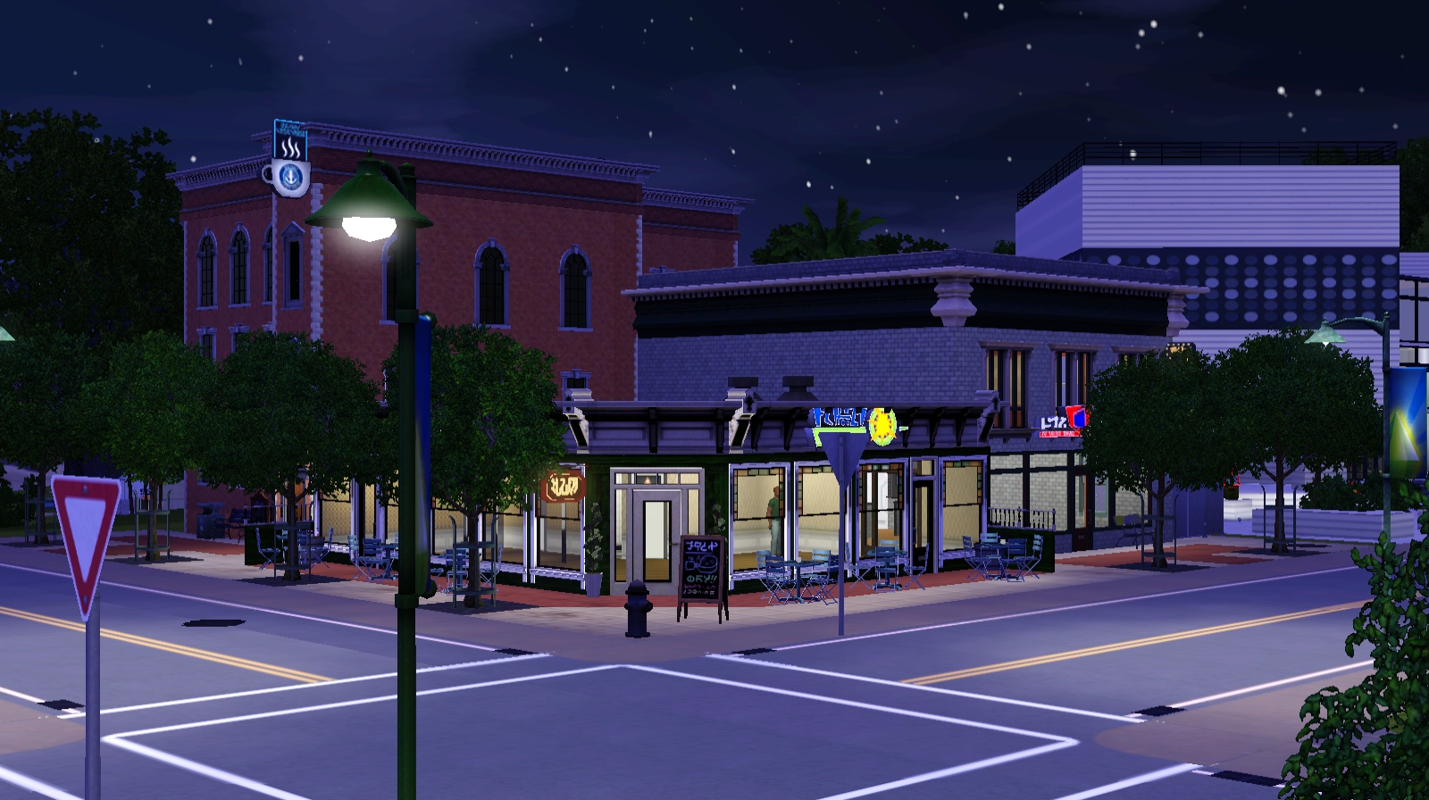 Sims 3 Houses by JefV: Café Coffee Bean - Sunset Valley Beanery