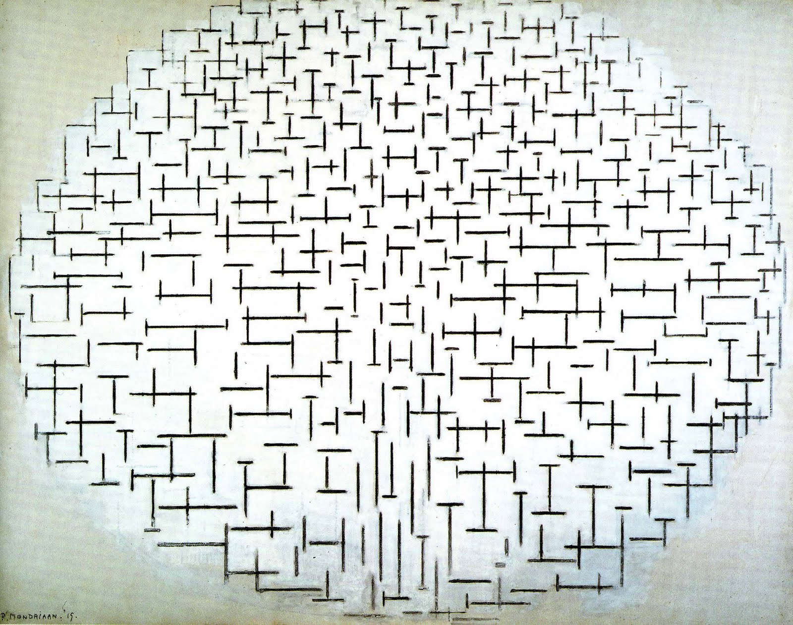 Surreal Art: Piet Mondrian's abstract trees art painting