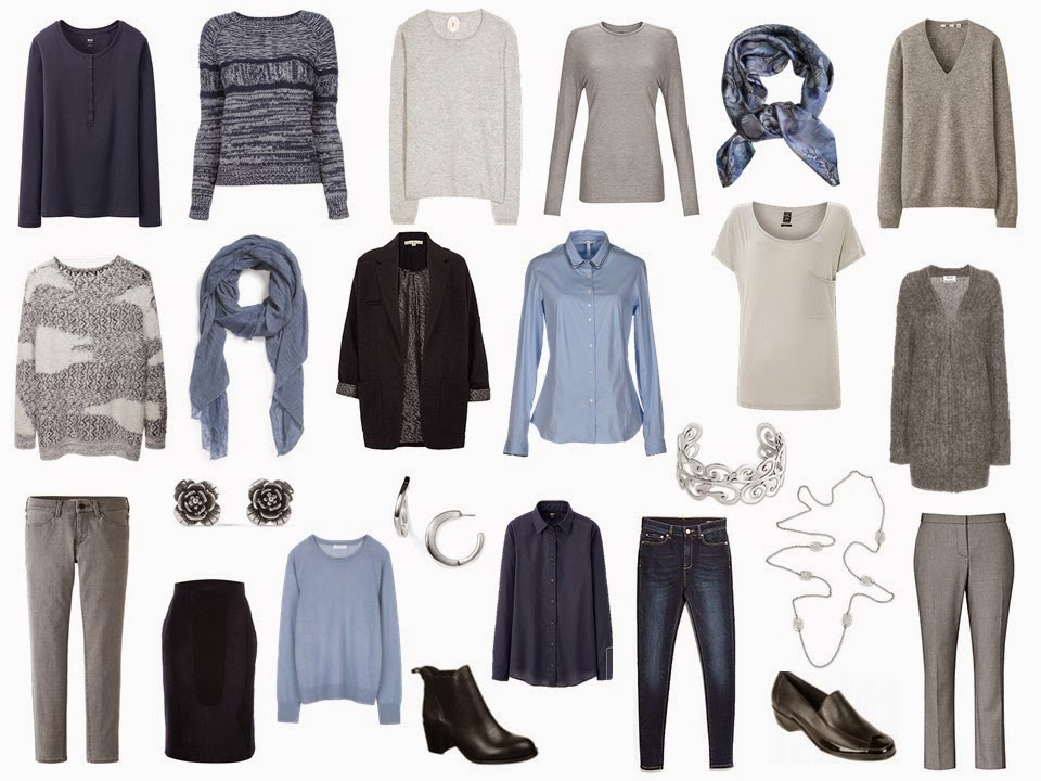 A 4 by 4 Wardrobe in Smoky Blue, Pearl Grey, Navy and Grey | The ...