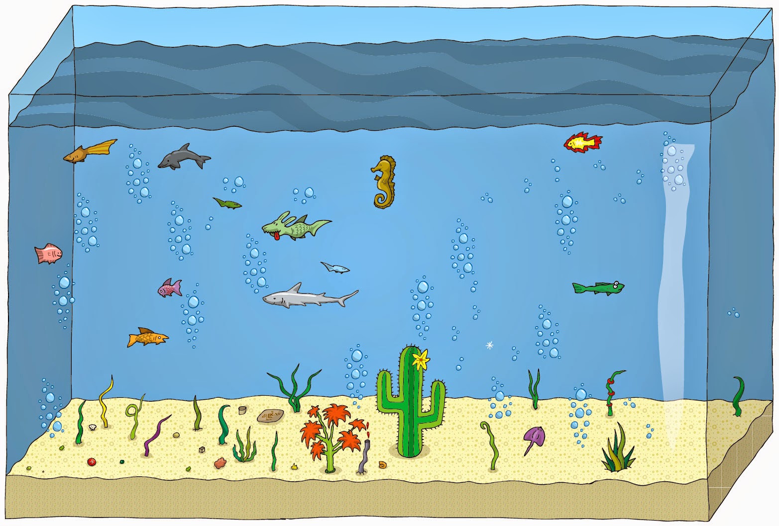 Ilustrador Alexiev Gandman: Paso a paso para ilustrar una pecera