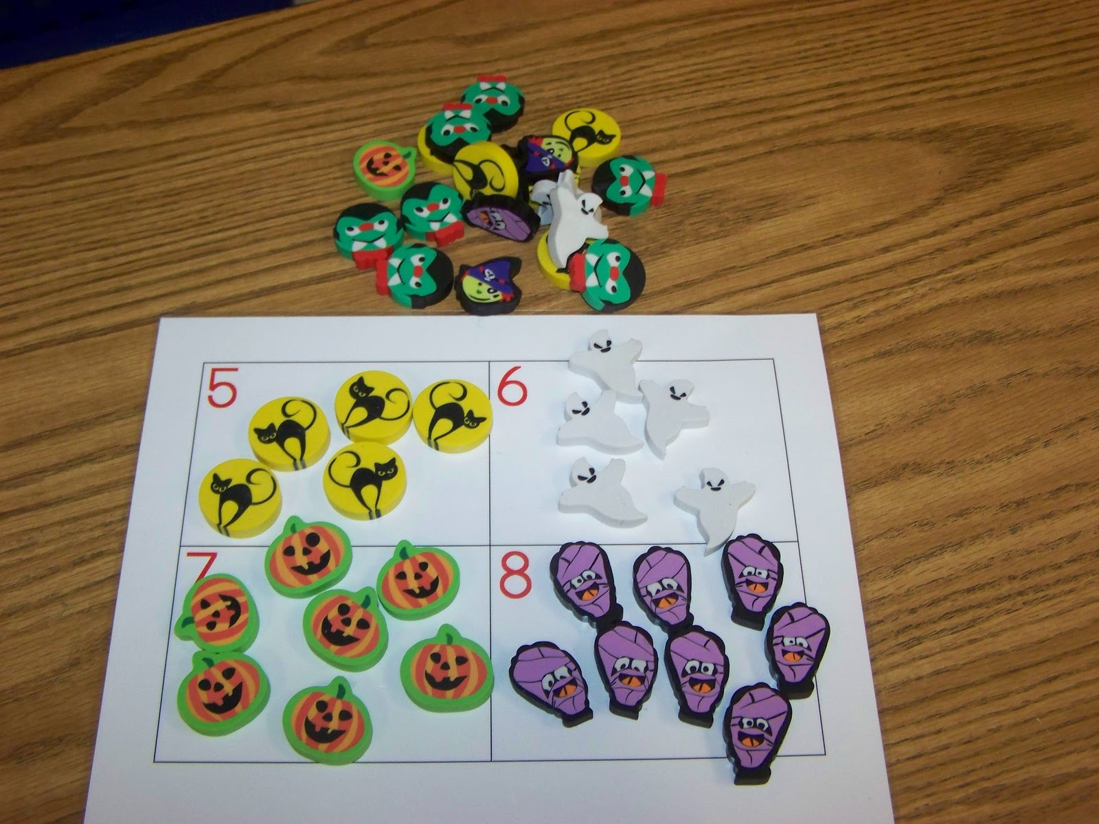 A Teacher's Touch: Fall Math Work Station Freebies and Ideas