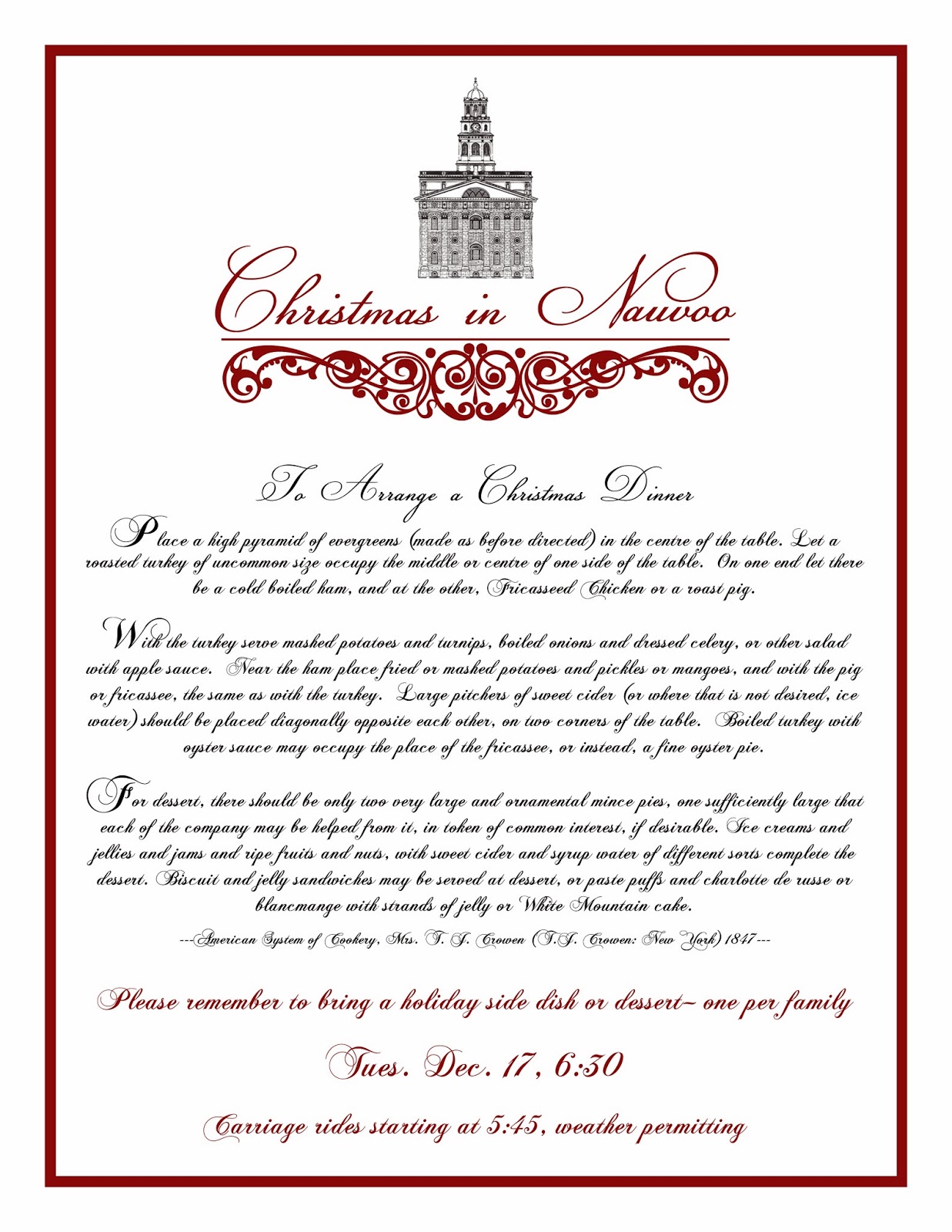 Christmas In Nauvoo - Ward Christmas Party - Purple Chocolat Home