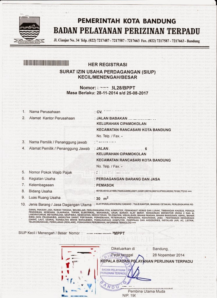 GALERI SIUP ( SURAT IZIN USAHA PERDAGANGAN ) | MEGA-Biro Jasa