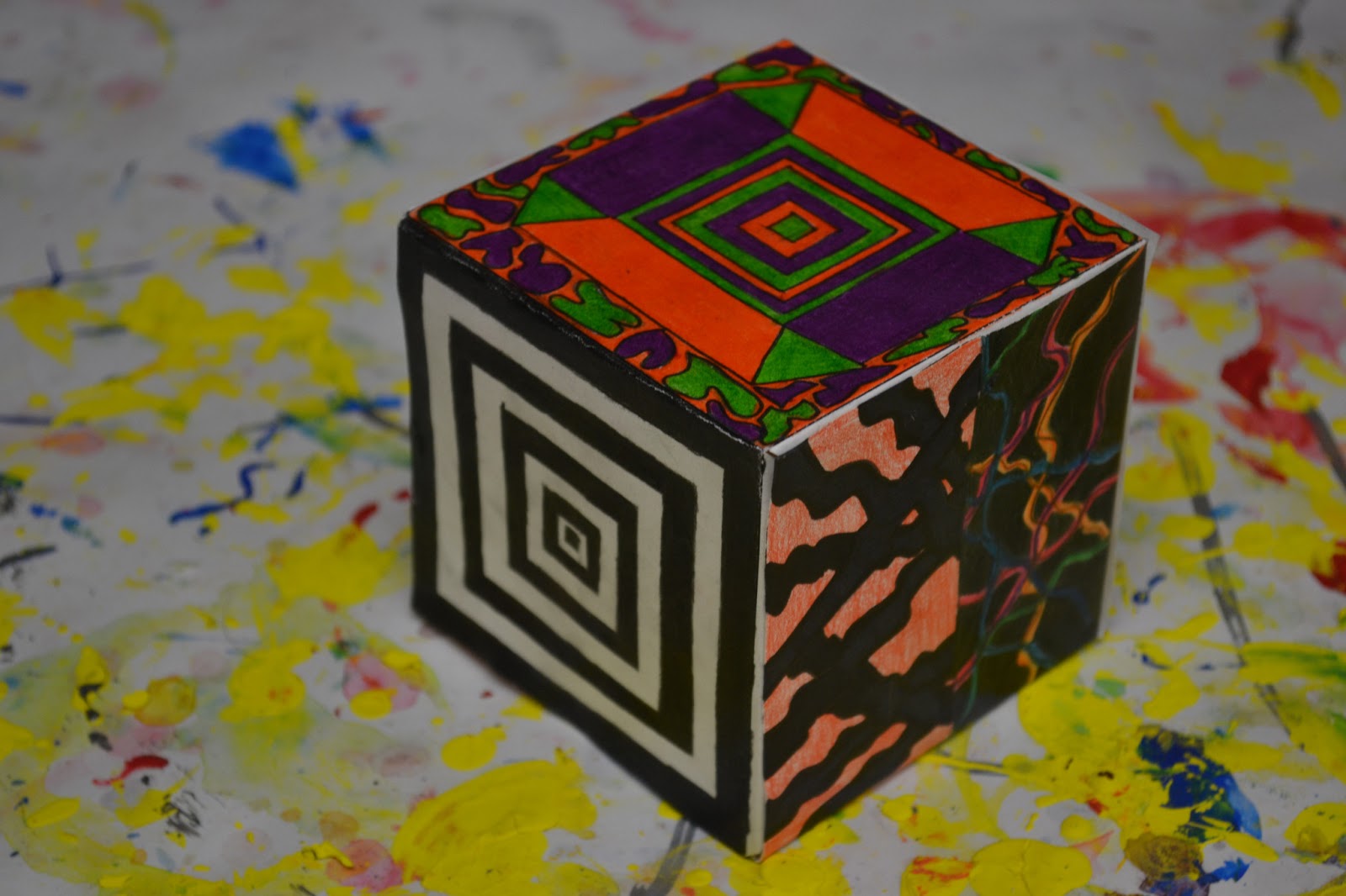 Ms. Alberg's Art Ed Blog: 6th Grade Op Art Cubes