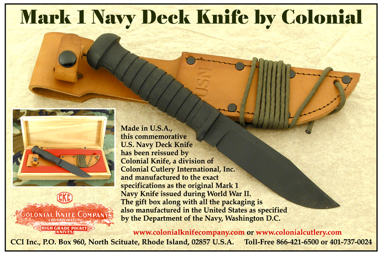 BACO TACTICOS CUCHILLOS: COLONIAL Mark 1 Navy Deck Knife (Estados Unidos)