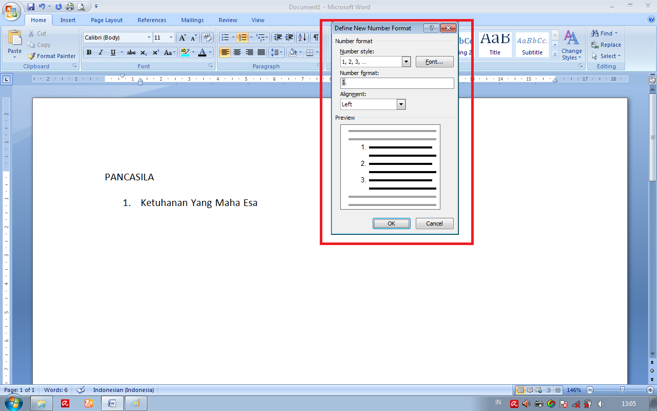 Cara Menyisipkan Bullet dan Numbering pada Microsoft Word 2007 ~ You ...