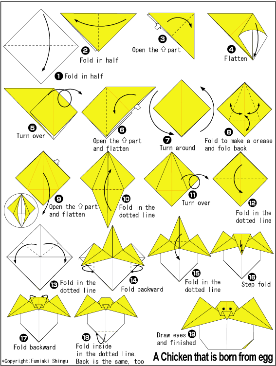 How To Make Origami Chicken And Egg Chicken Easy Origami