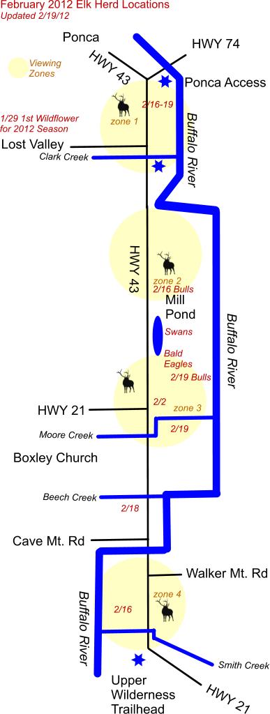 Arkansas Wildlife Photography: 2/19/12 Elk Herd Locations