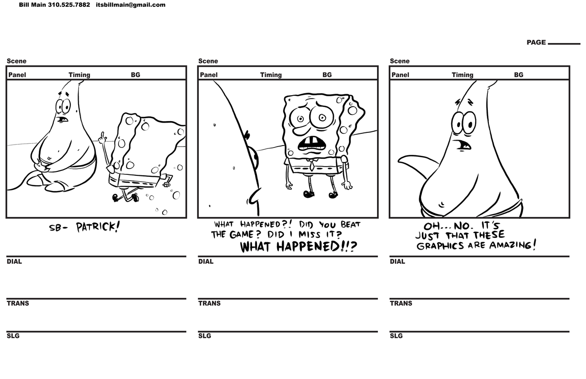 Bill Main Illustration: SpongeBob Squarepants Storyboards