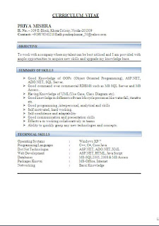 examples of cv format free download
