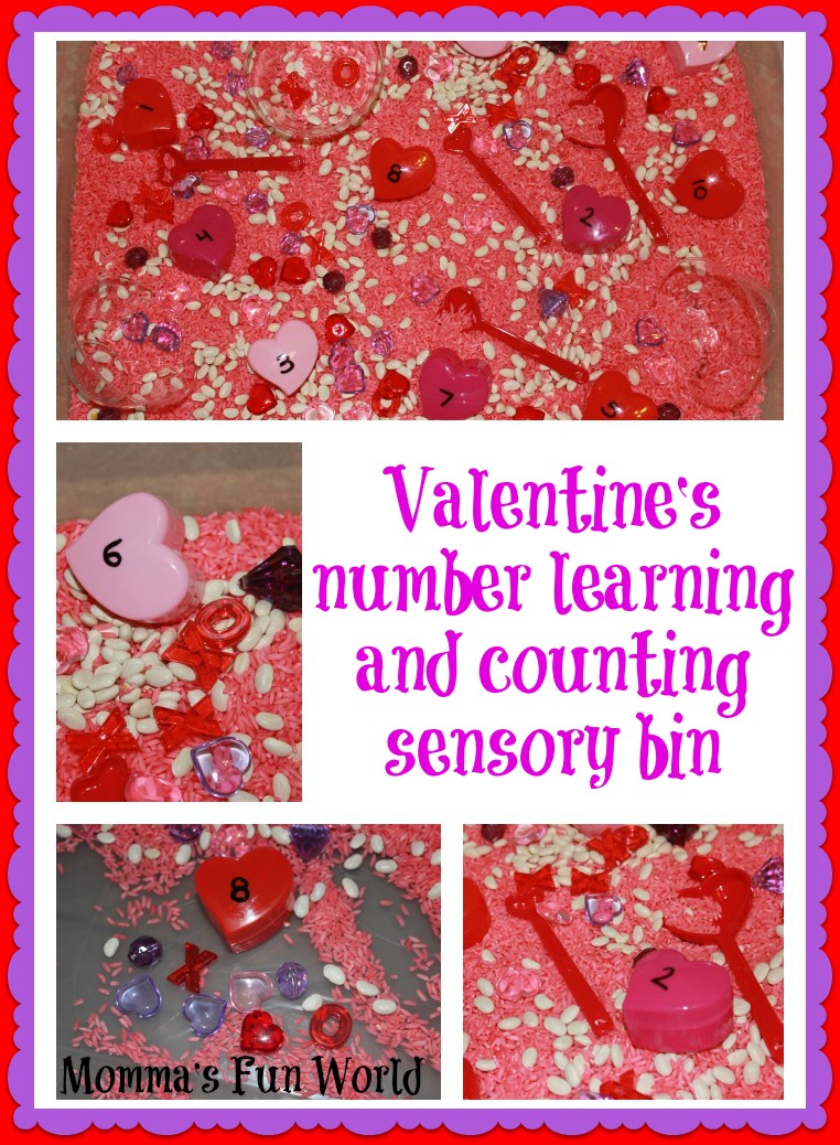 Momma's Fun World: Valentine's counting sensory bin