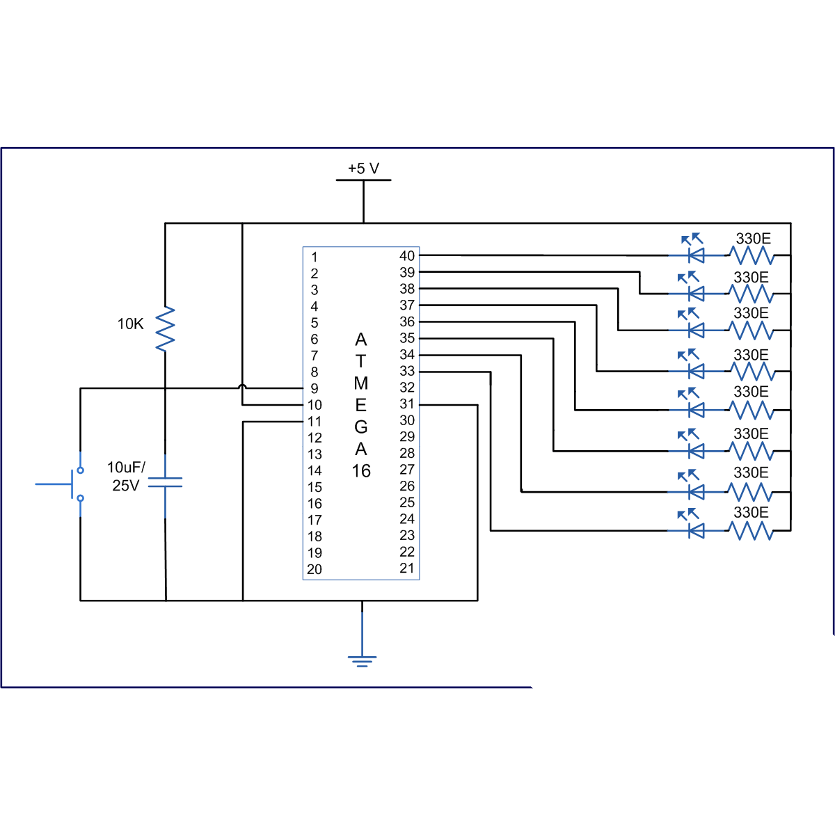 PROELX: How to interface LED with AVR Microcontroller (ATmega16)