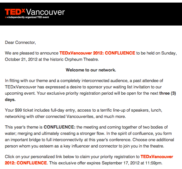 Interruption! TEDx Invite!