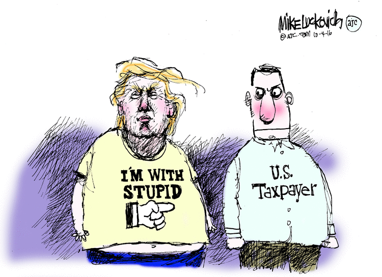 Hackwhackers: Trump's Taxes Twofer Cartoons