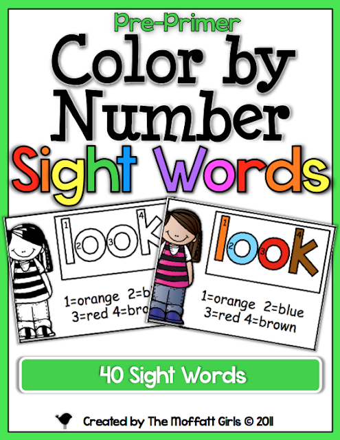 Color by Number Sight Words UPDATED! | The Moffatt Girls | Bloglovin’