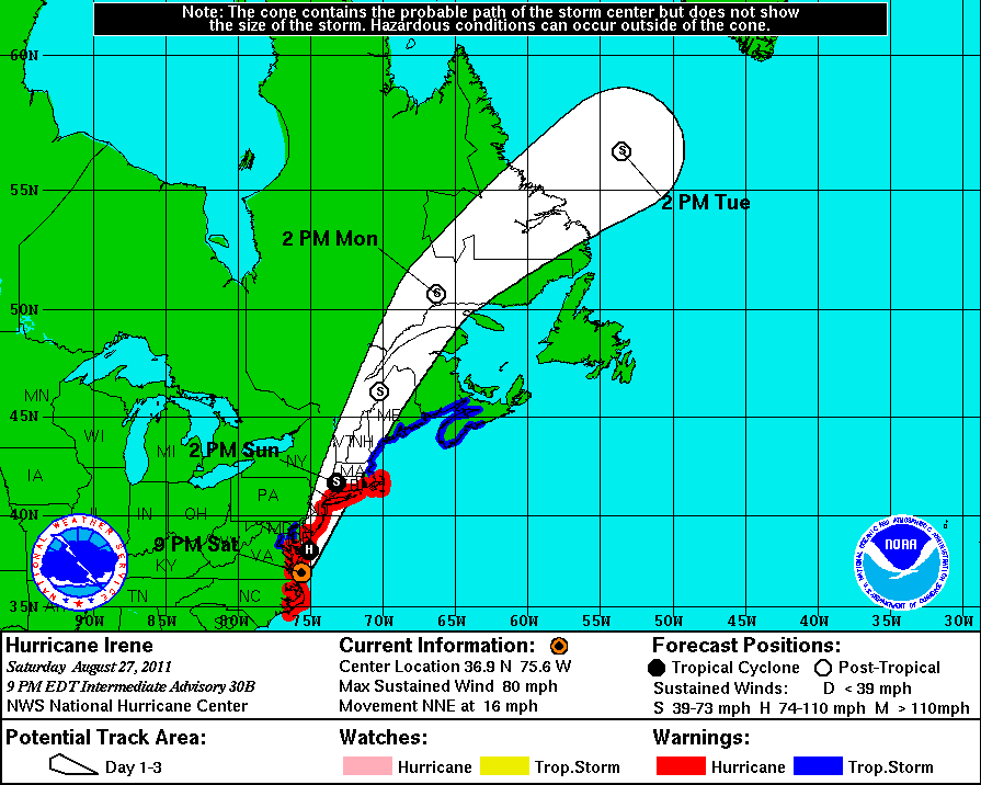 Hurricane Irene 2011 (and its birds)