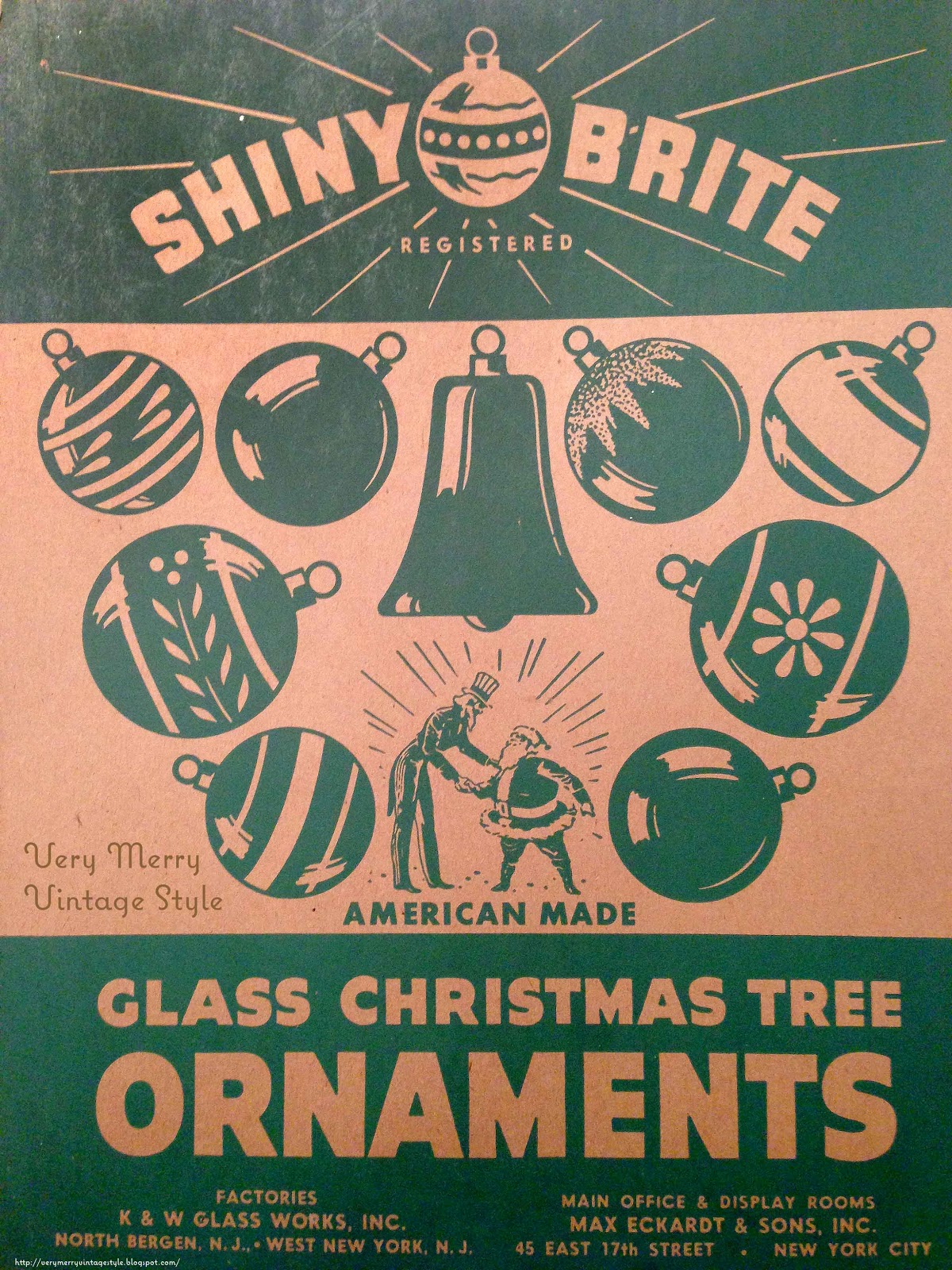 Very Merry Vintage Syle Vintage {shiny Brite} Christmas Ornaments