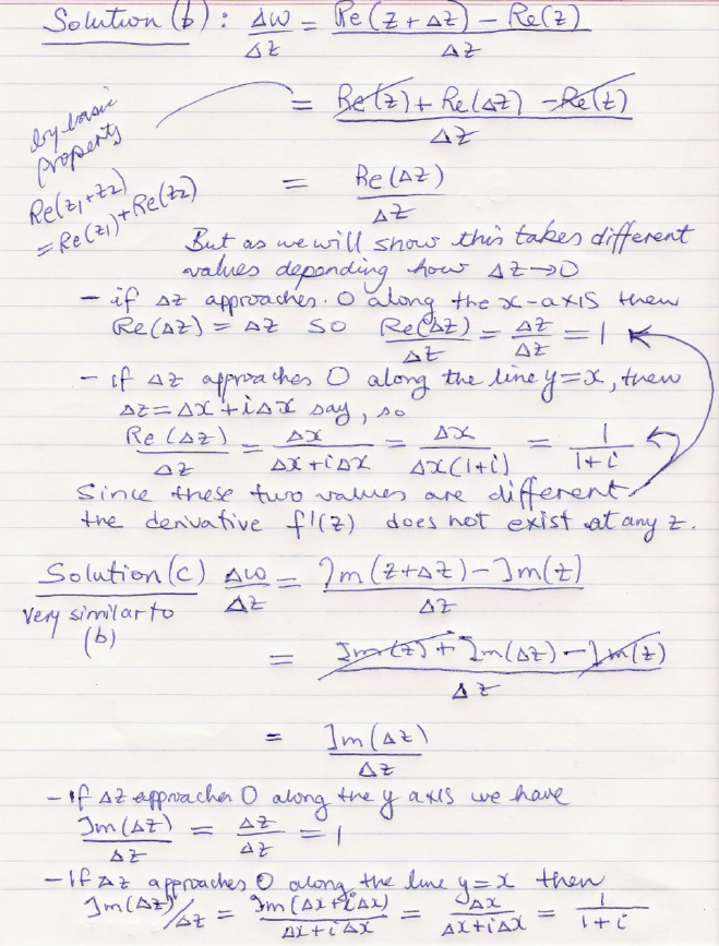 Secondary Math Blogaroony: Complex Functions (Differentiability) Show ...