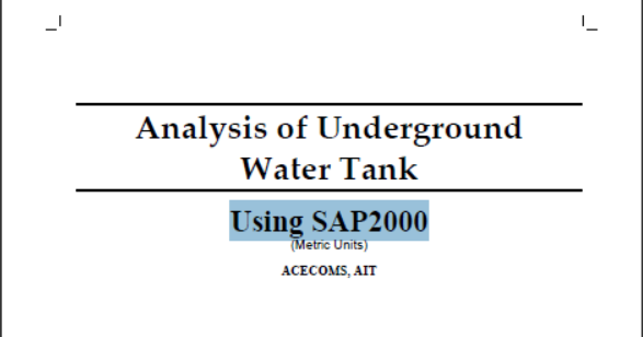 Analysis of Underground Water Tank Using SAP2000 - الشامل