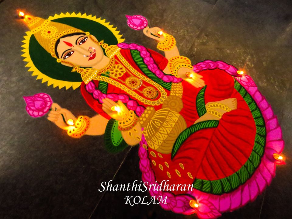 TELUGU WEB WORLD: FREEHAND RANGOLI ART OF HINDU GODS AND GODDESS FULL ...