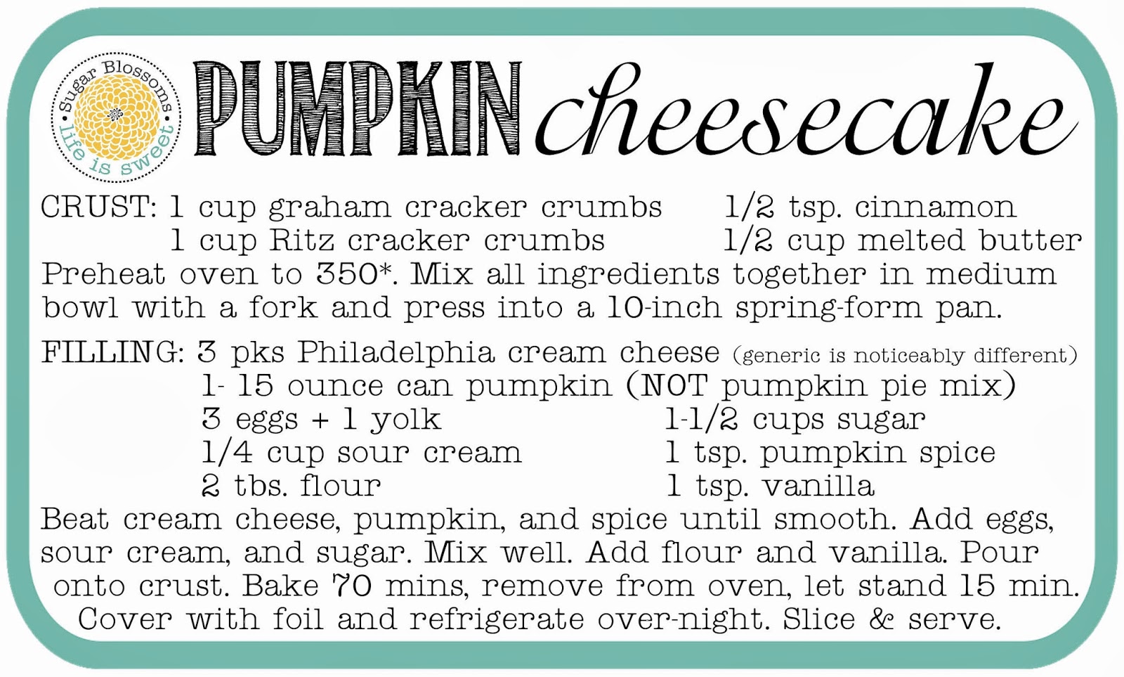 Sweet Sugar Blossoms: The Ultimate Pumpkin Cheesecake