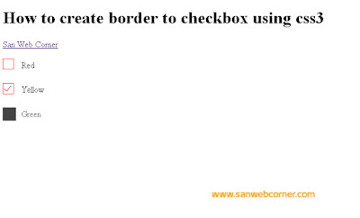 How to create border to checkbox using css3