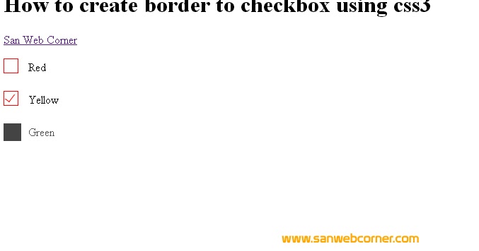 How to create border to checkbox using css3