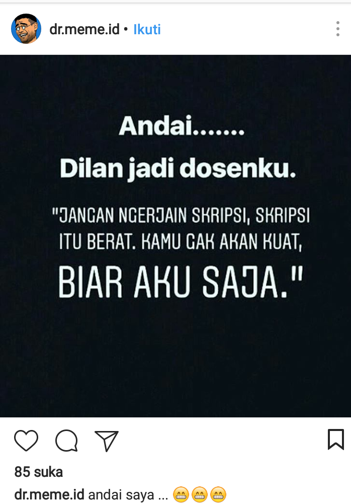 10 Meme 'Rindu Itu Berat' dalam Film Dilan Kocak Abis