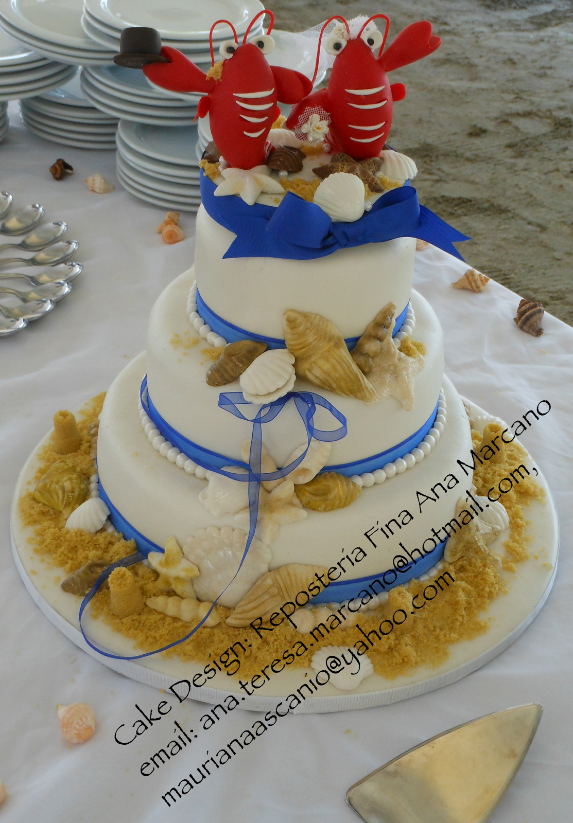 Dulce Magazine: Boda de la Semana, en la Playa con Cake Topper de ...
