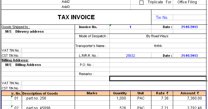 Tax Invoice Format | Accounting Education