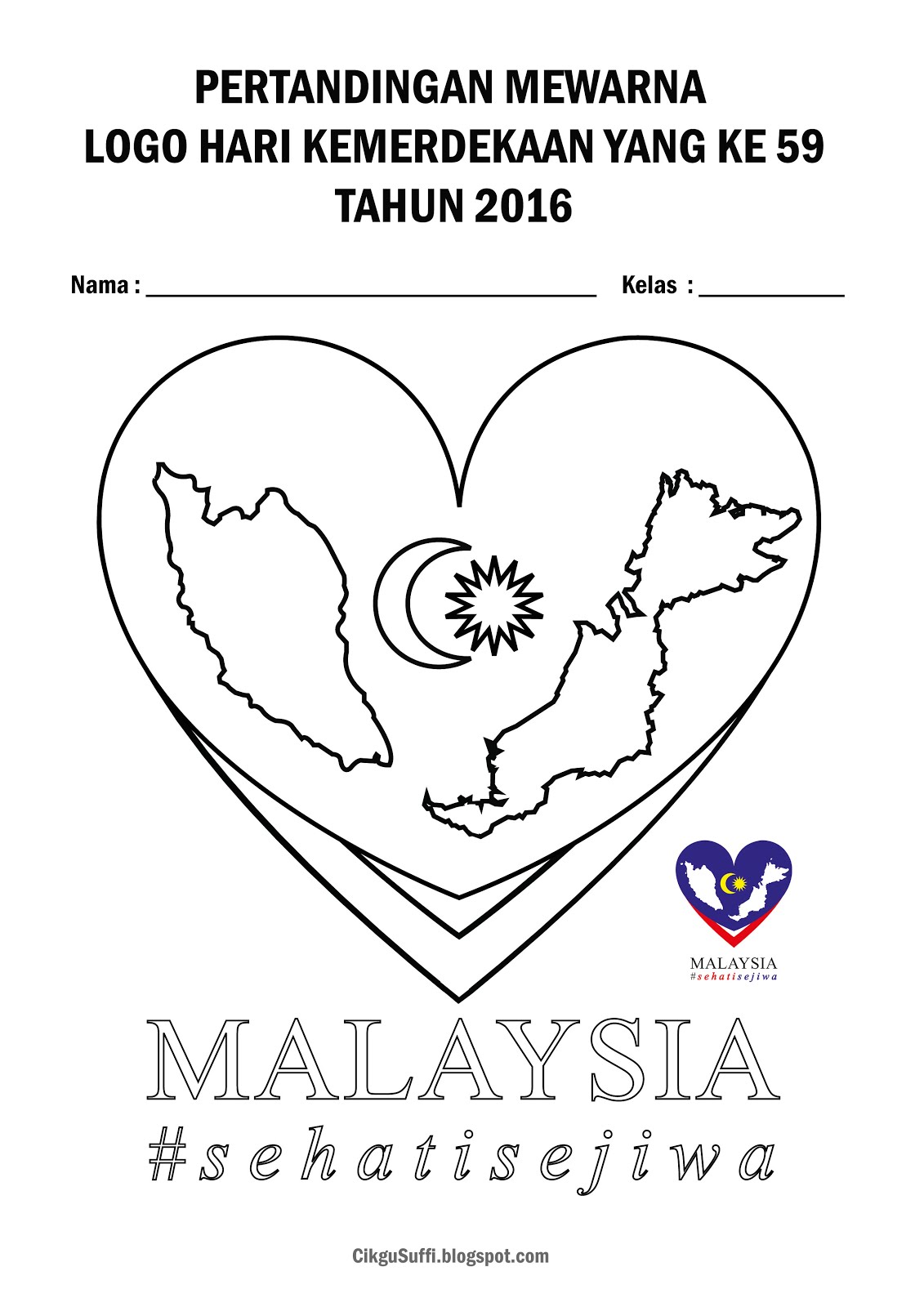 Satu malaysia logo coloring pages