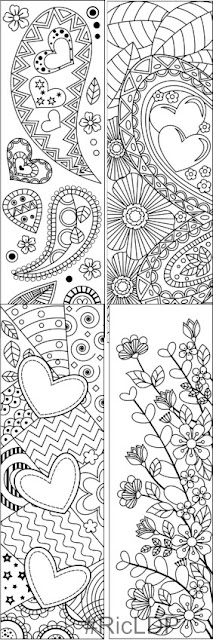 RicLDP Artworks: 8 Coloring Bookmarks for Valentines Day