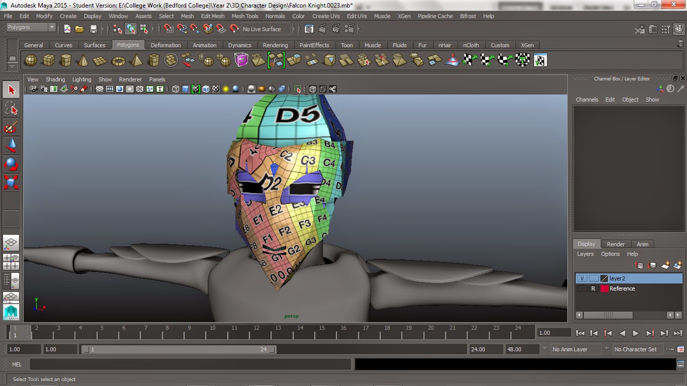 Year 2 Character Modelling: Character Modelling Part 4: UV texture