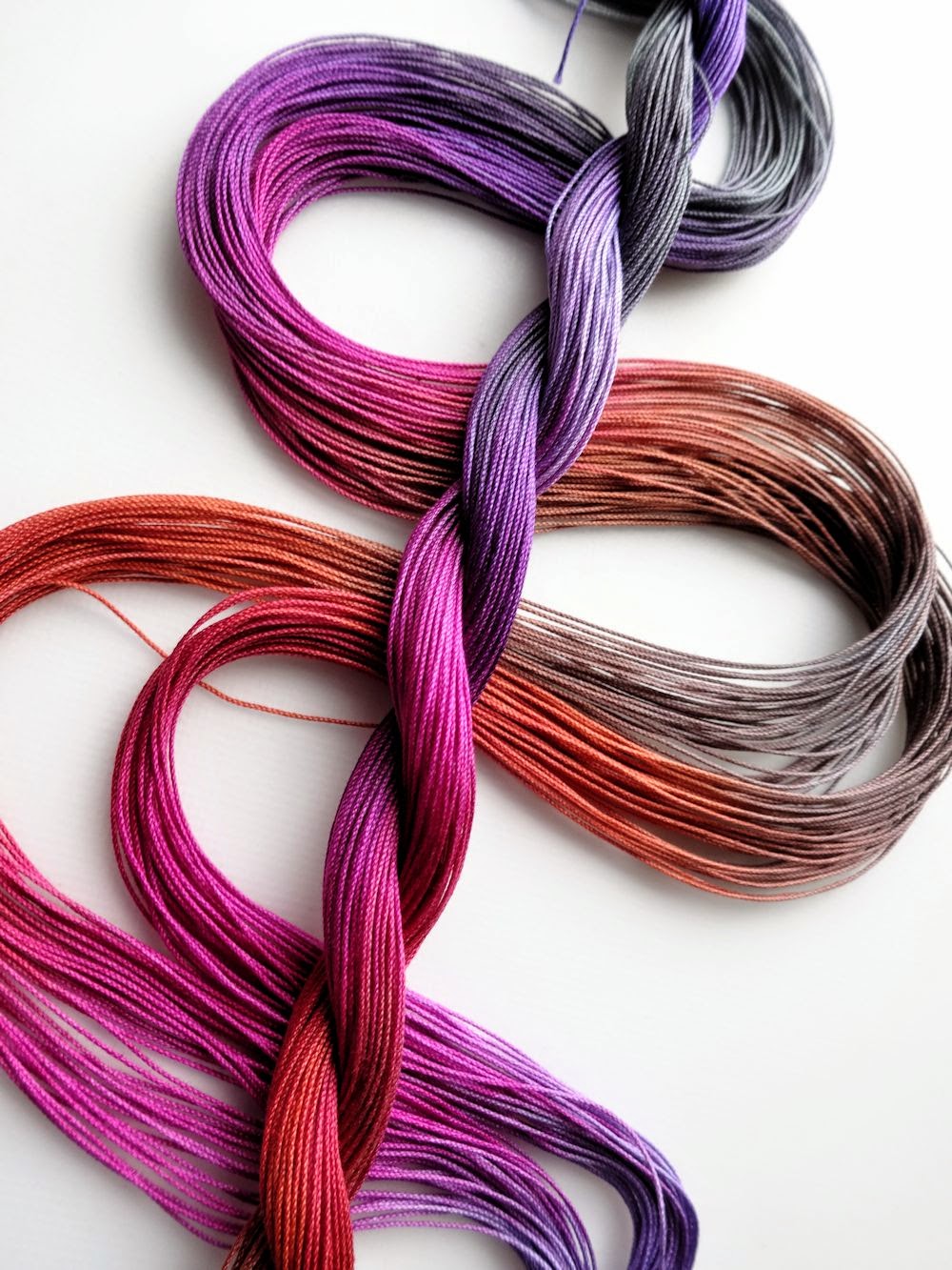 Yarnplayer's Tatting Blog: Hand dyed thread "Campfire"