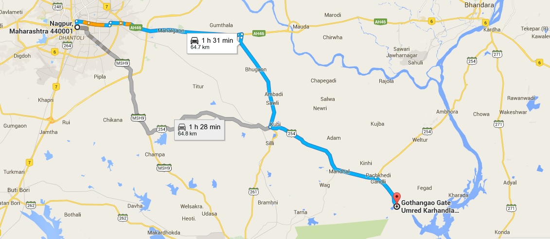 Umred Pauni Karhandla Gothangao Wildlife Sanctuary: How to Reach